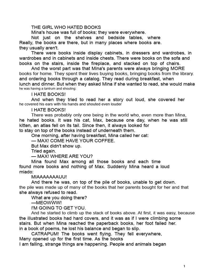 The Girl Who Hated Books | PDF | Fairy Tales