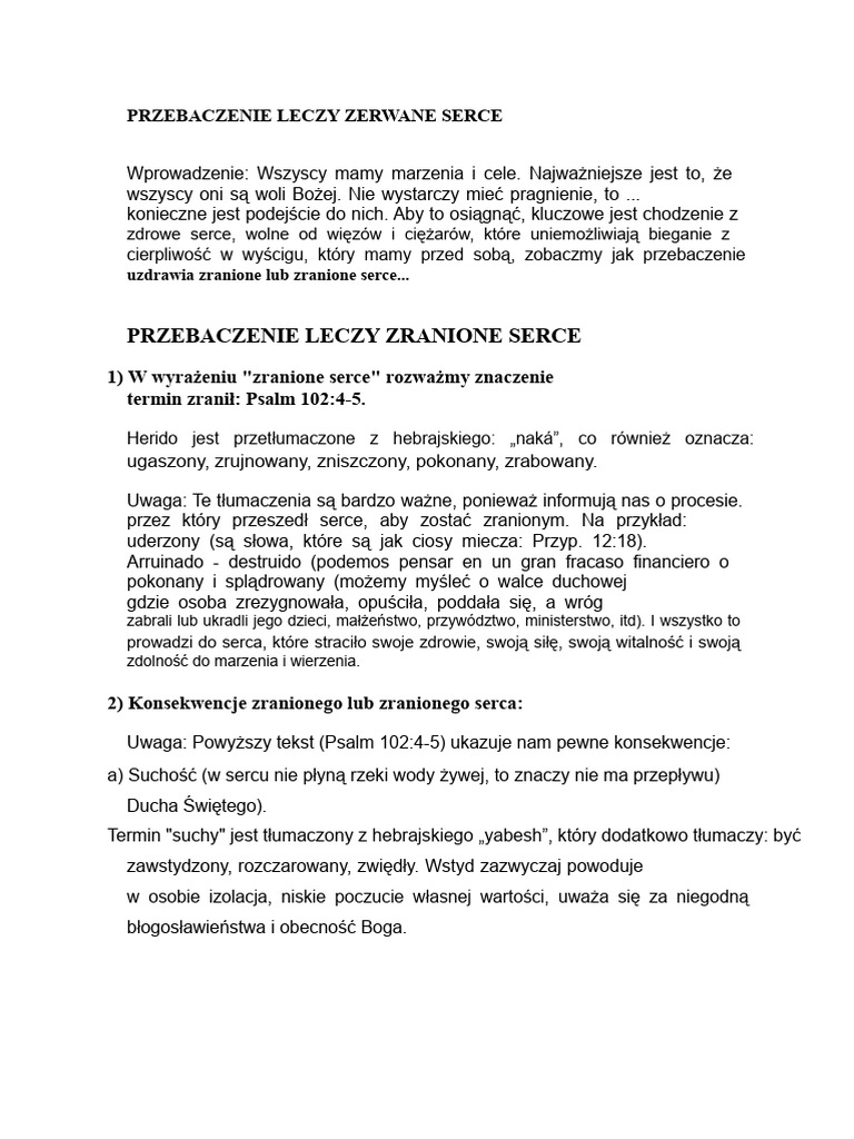 Przebaczenie Leczy Zranione Serce | PDF
