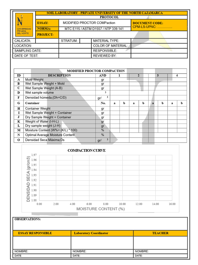 MODIFIED PROCTOR PROTOCOL - ERRATUM Upn | PDF | Earth Sciences | Soil ...