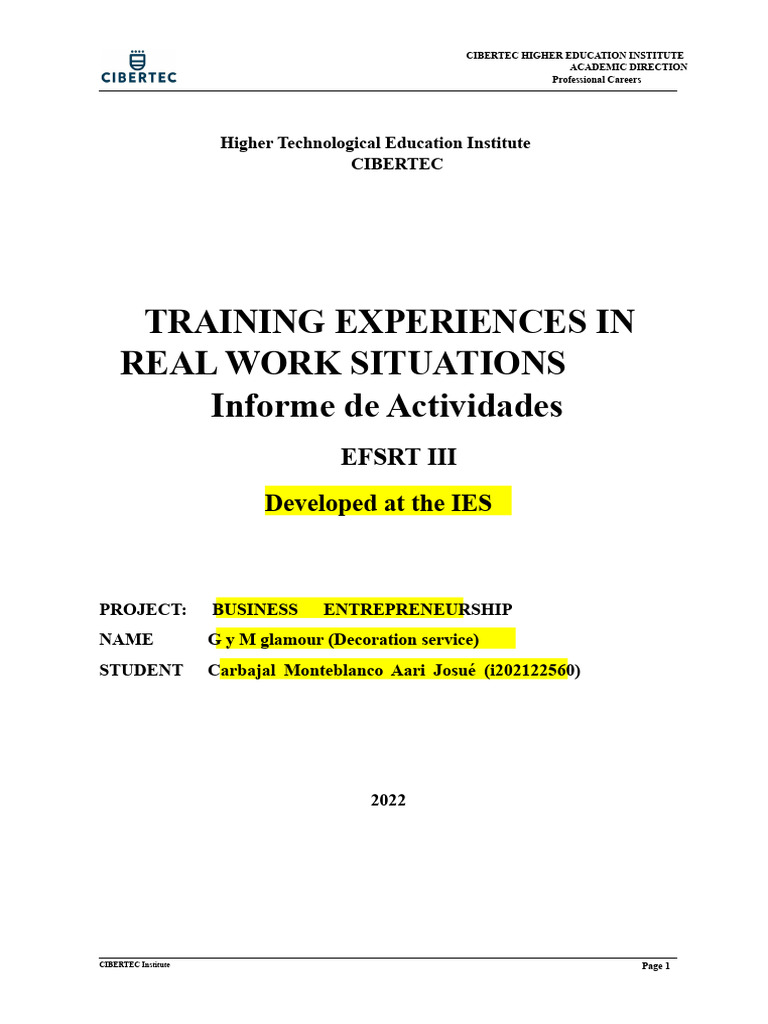 Annex 4 - Project Report (EDyC - Level 2 Plan for EFSRT III, IV V ...