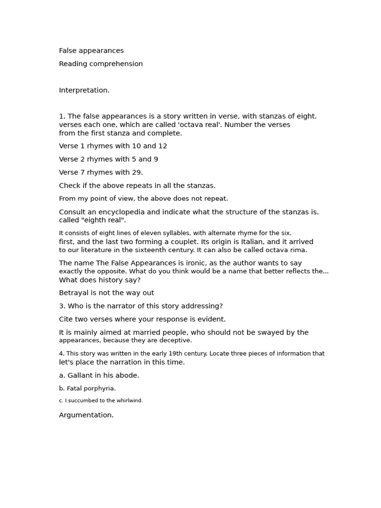 The False Appearances | PDF | Poetry | Rhyme
