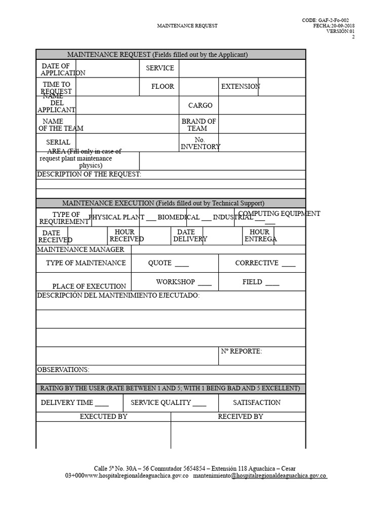 Maintenance Request | PDF | Computing
