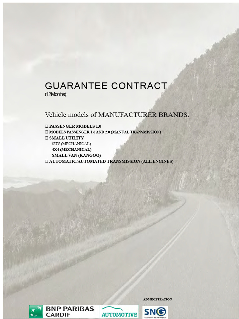 Warranty Contract | PDF | Manual Transmission | Vehicle Parts