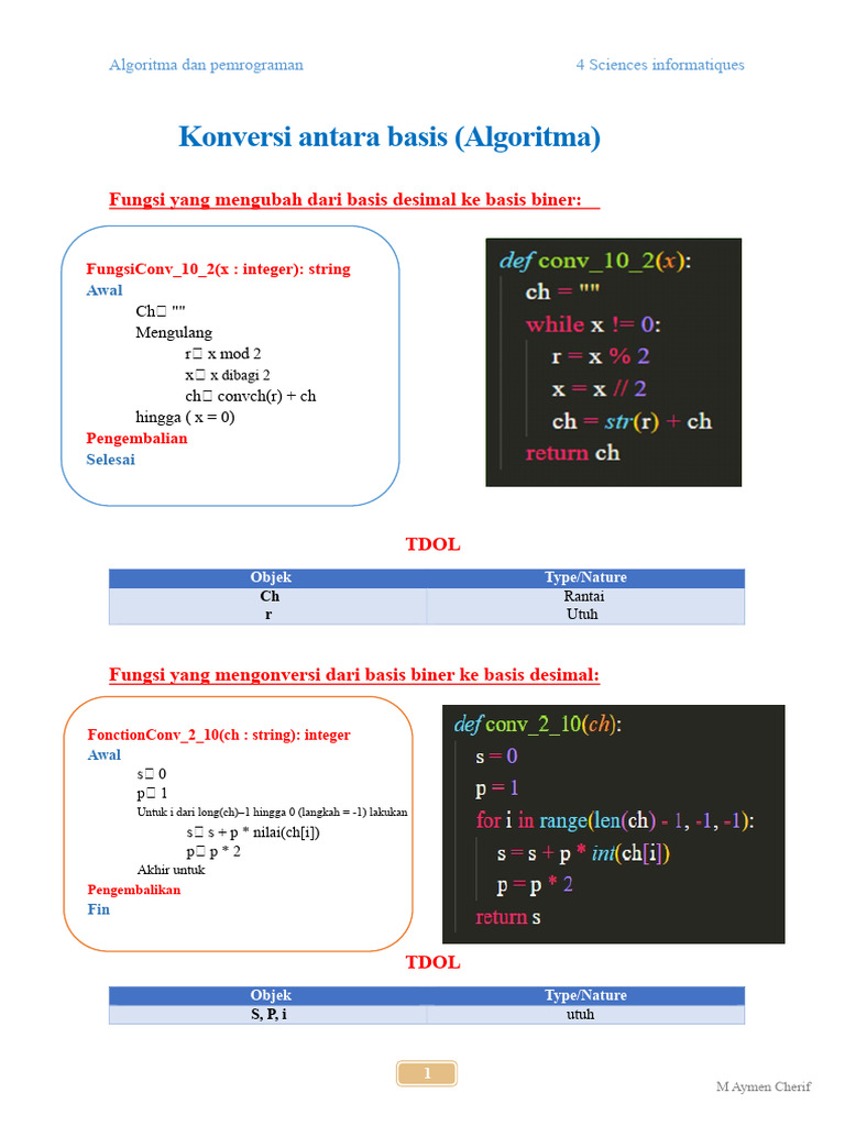 Konversi Antar Basis (Algoritma Python) | PDF