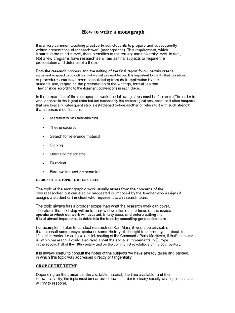How To Make A Monograph | PDF | Citation | Books