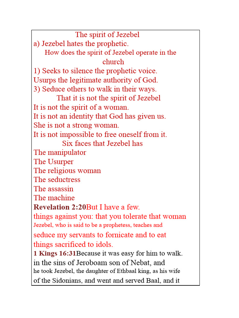 The Spirit of Jezebel | PDF