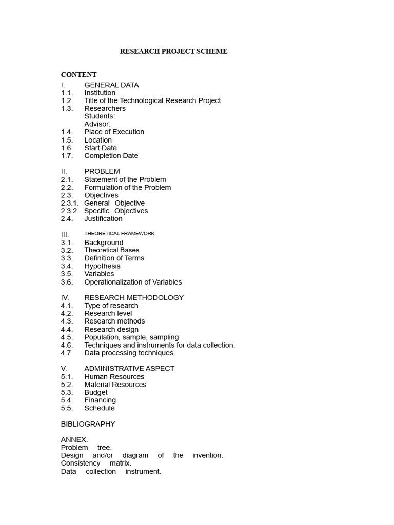 Technological Research Project Outline 2017 | PDF