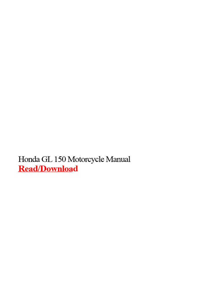 Honda GL 150 Motorcycle Manual Guide | PDF | Motorcycle | Honda