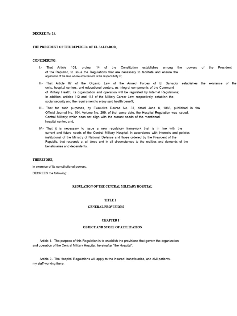 Central Military Hospital Regulations | PDF | Hospital | Audit