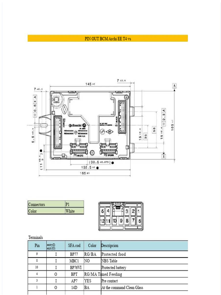BCM Connector Pinout Guide | PDF | Automotive Technologies | Electronics