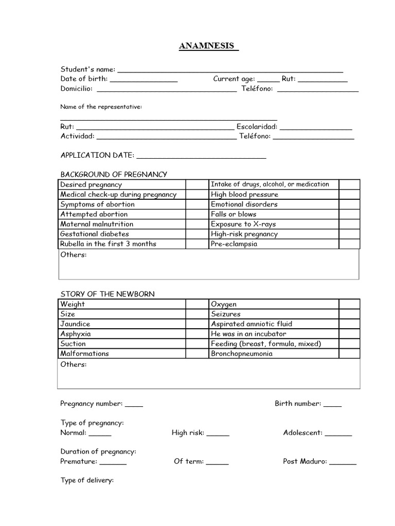 ANAMNESIS | PDF | Pregnancy | Childbirth