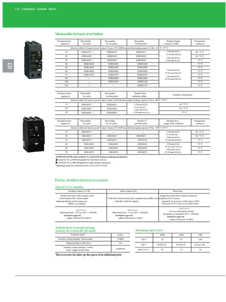 Branch Circuit Breaker Selection Guide | PDF | Switch | Mains Electricity