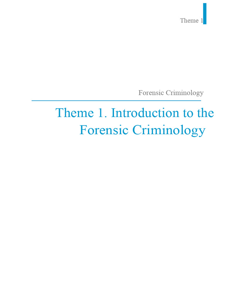 Topic 1 Introduction To Forensic Criminology | PDF | Crimes | Crime ...