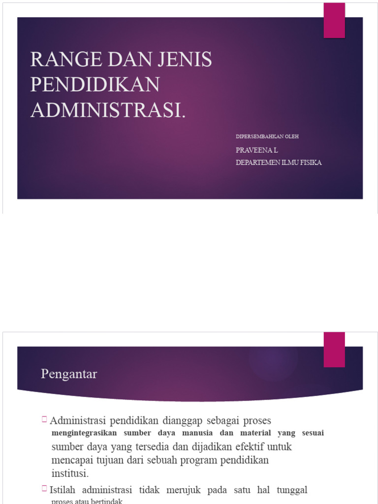 Lingkup Dan Jenis Administrasi Pendidikan | PDF