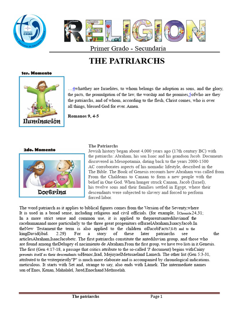 Religion Sheet 09 - The Patriarchs | PDF | Abraham | Isaac