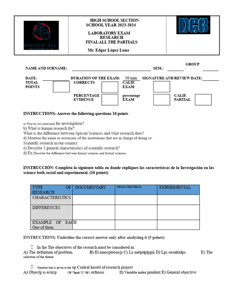 Final Investigation Lab All The Partials | PDF | Science | Methodology