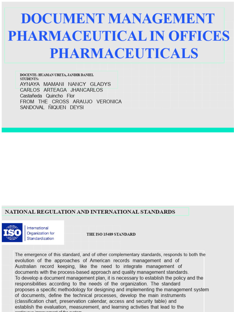 Document Management in Pharmaceutical Offices Group 1 | PDF ...