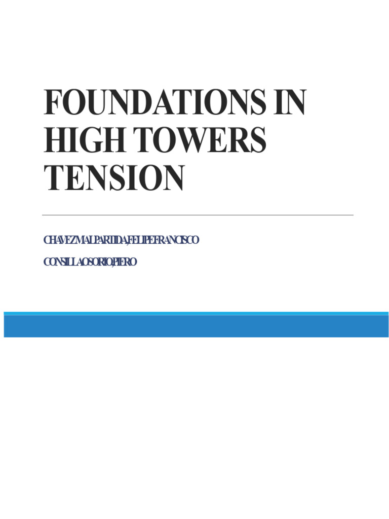 Foundation Design for Tower Structures | PDF | Force | Friction