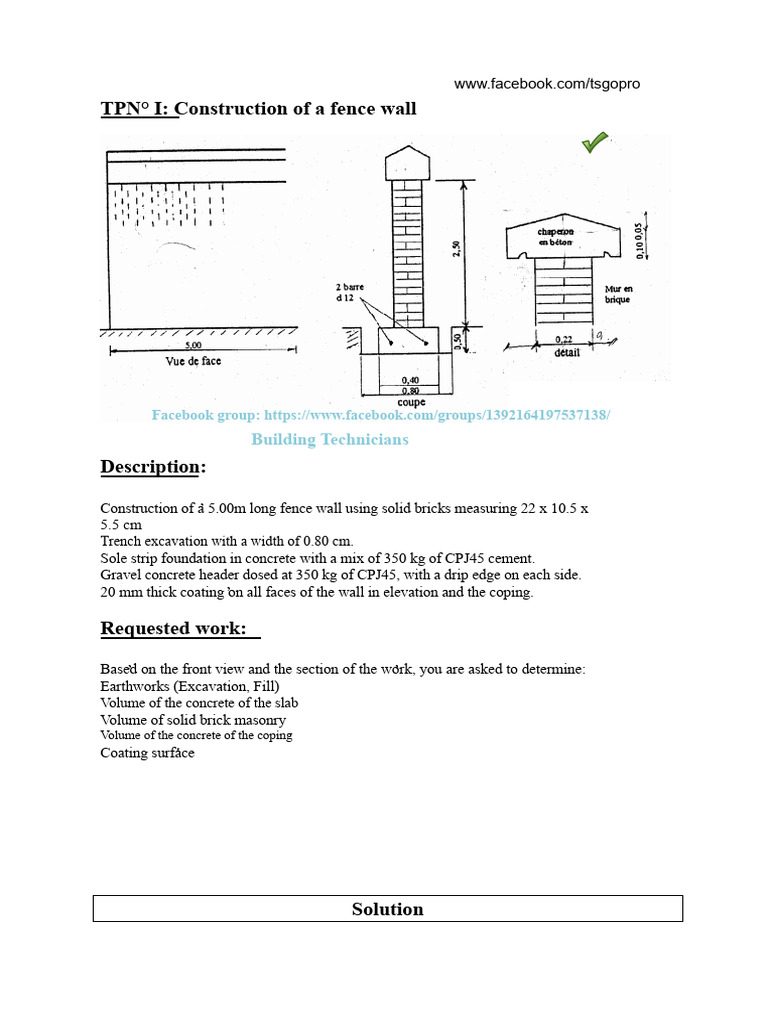 Measurement Exercises With Solutions | PDF | Concrete | Masonry