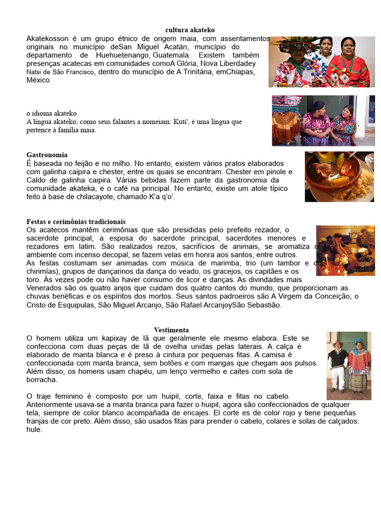 Vestimenta da Cultura Akateko | PDF