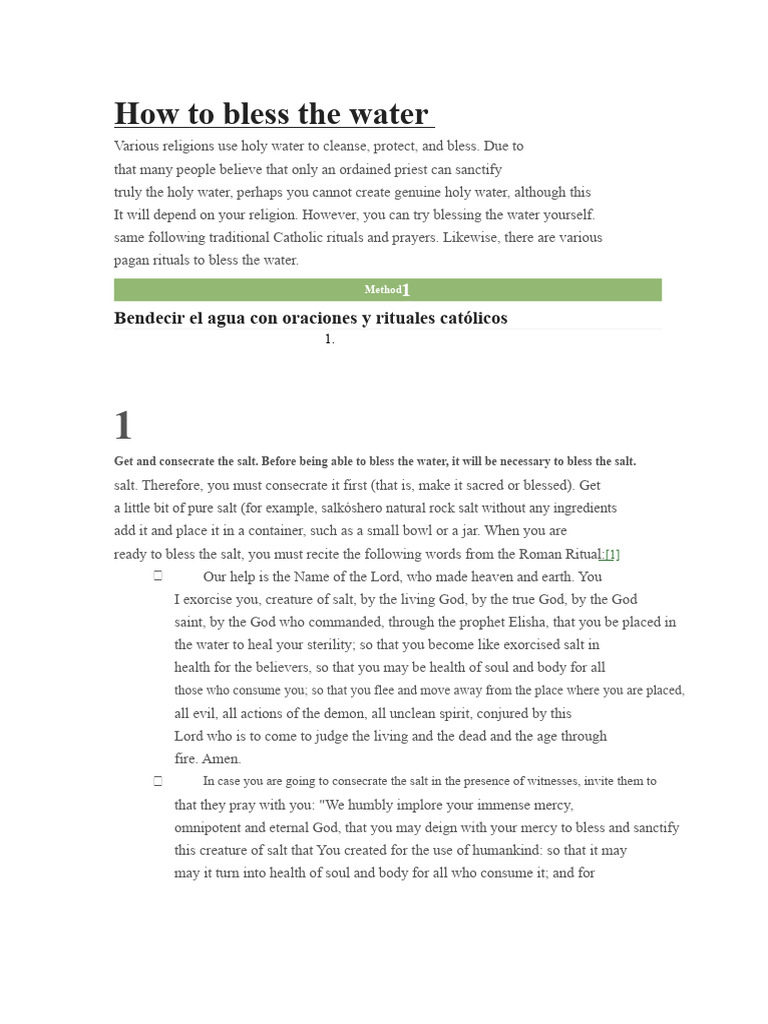 How to Bless Water at Home | PDF | Exorcism | Prayer