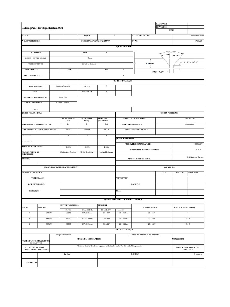 WPS EXCEL original format to fill out - copy | PDF | Welding | Construction