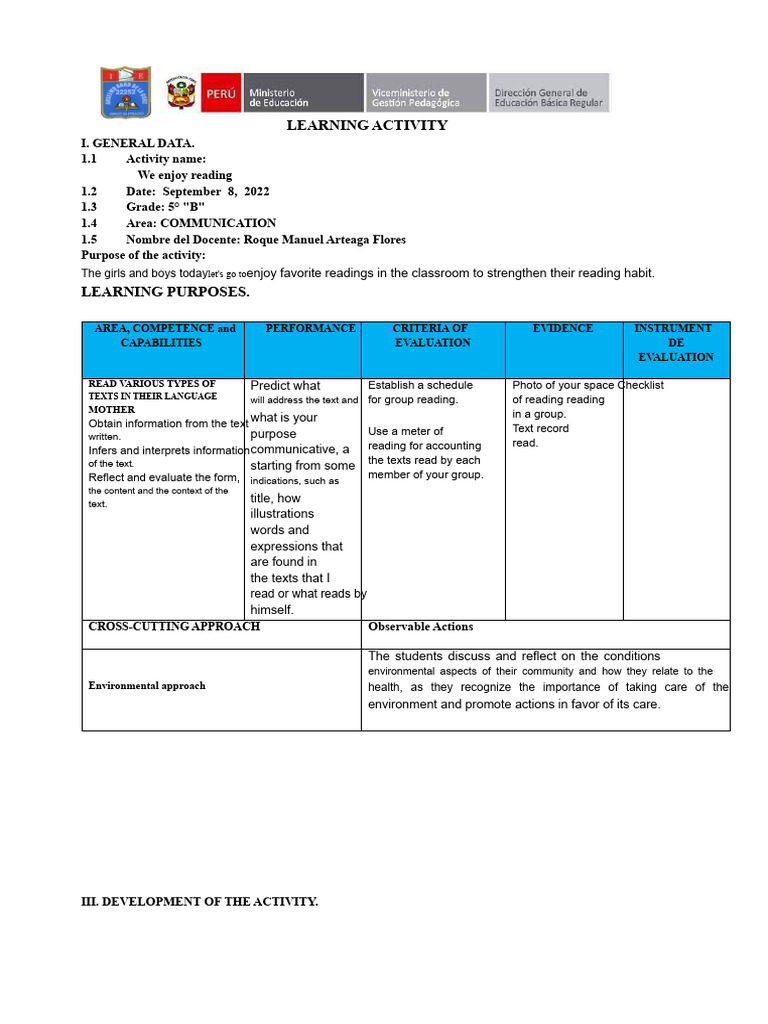 Communication Session September 8 | PDF | Learning | Evaluation