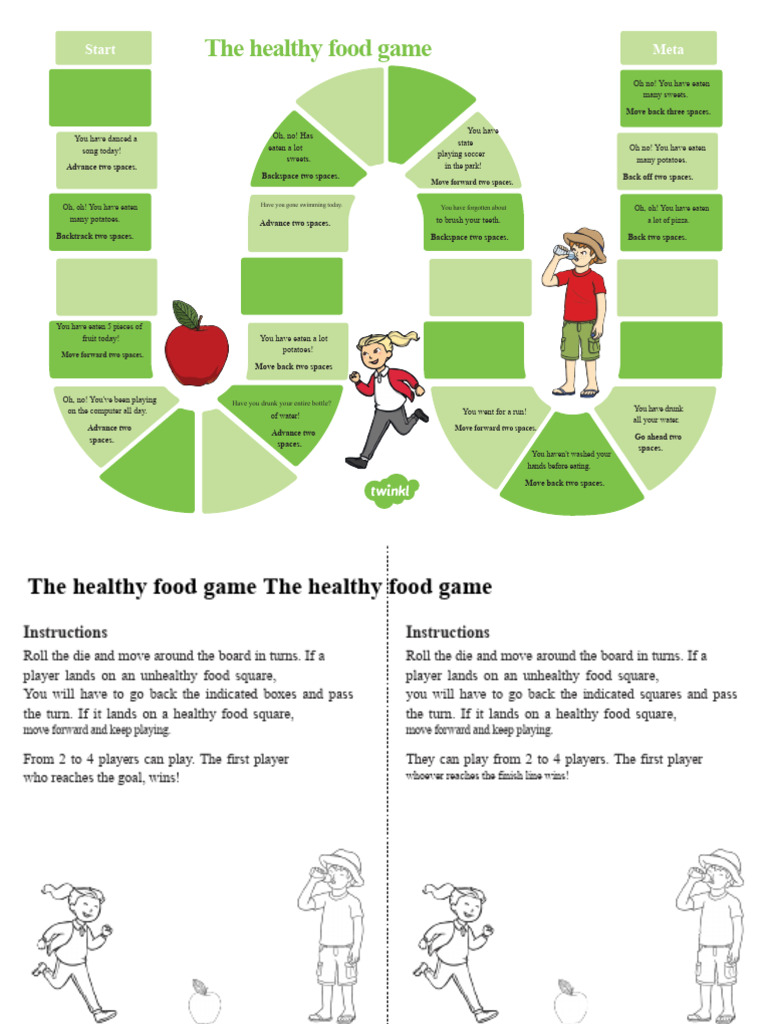 Healthy Food Game | PDF | Foods | Eating Behaviors Of Humans