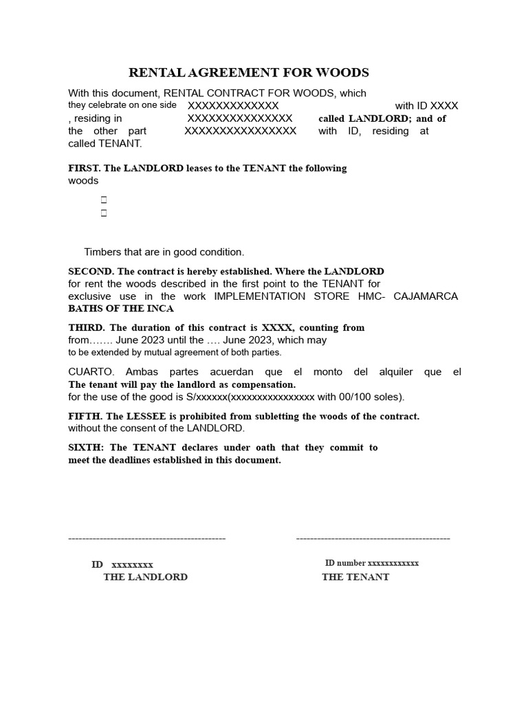 Wood Rental Contract | PDF