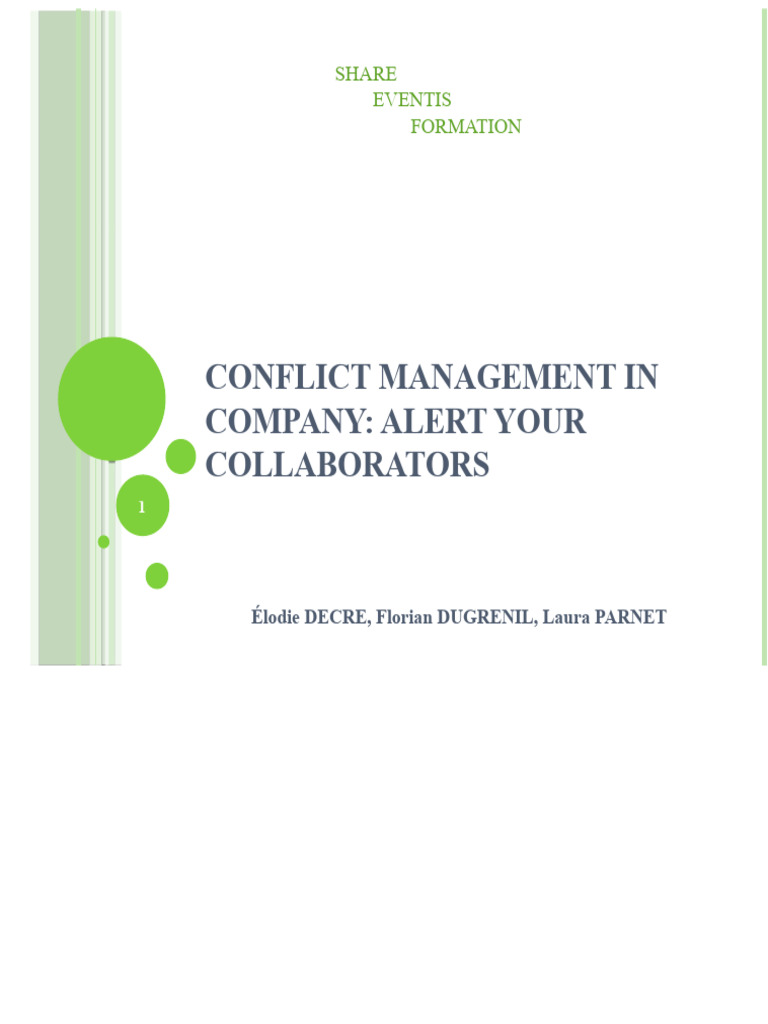PowerPoint - Conflict Management in Business 1 | PDF | Psychological ...