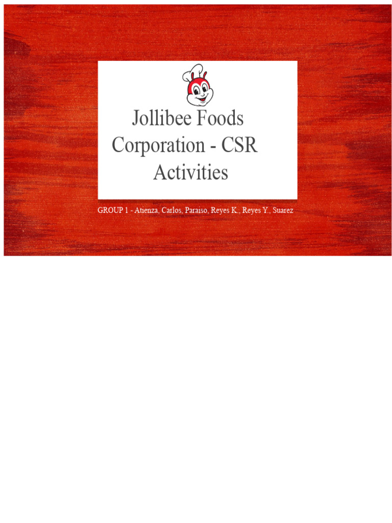 Atividades de CSR Da JFC | PDF | Agricultura | Empreendedorismo