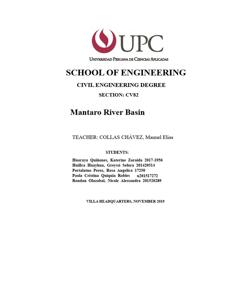 Mantaro Valley | PDF | Drainage Basin | Area