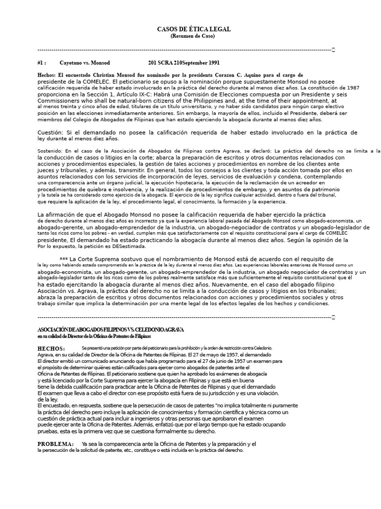 ÉTICA LEGAL - 20 Casos (Digestados) | PDF | Fiscal | Patentar