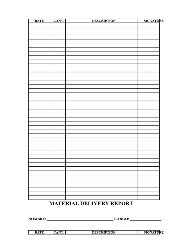 Materials Delivery Report | PDF