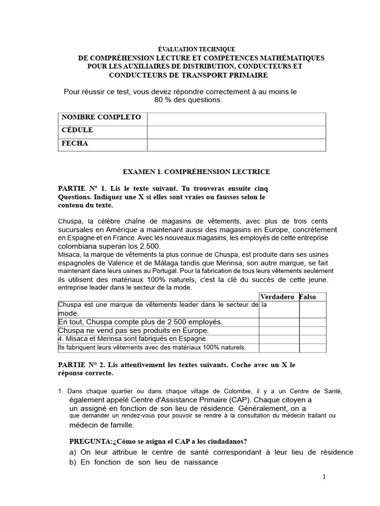 Évaluation des compétences en lecture et maths | PDF