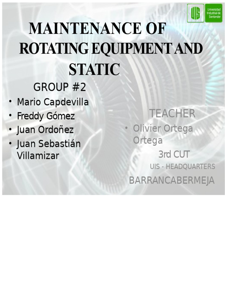 Maintenance of Static and Rotating Equipment | PDF | Transformer ...