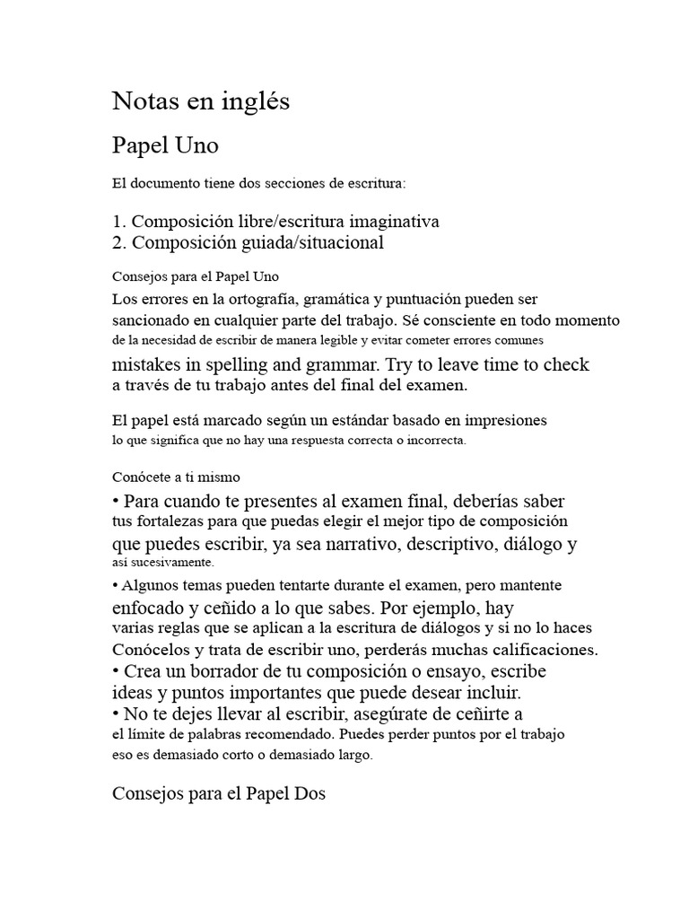 Notas de Inglés PDF | PDF