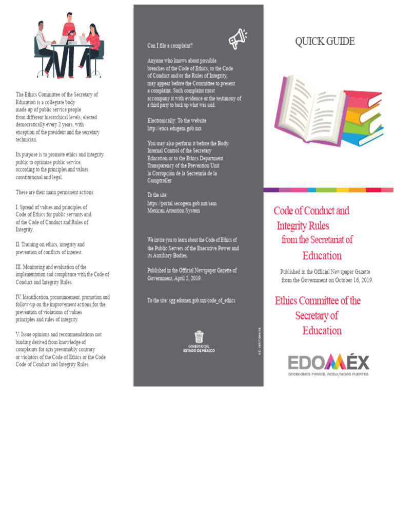 trifold Code of Conduct and Integrity Rules of the Secretary of ...