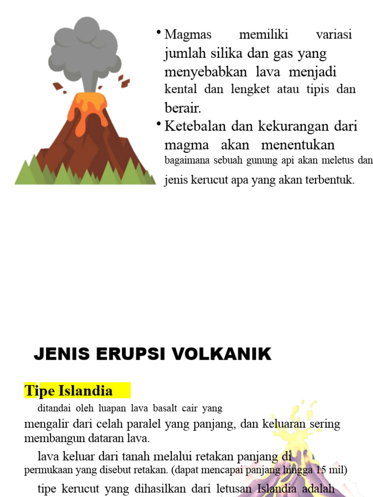 Jenis-Jenis Erupsi Vulkanik dan Karakteristiknya | PDF