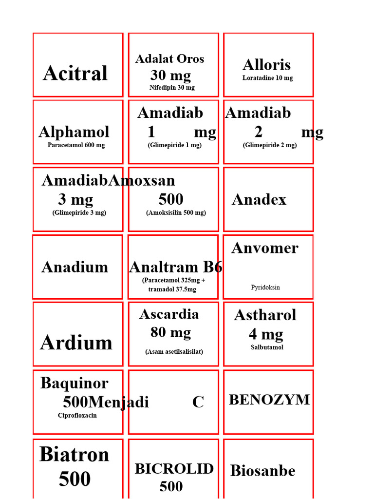 Draft Label Rak Obat Tab Paten | PDF | Medical Treatments | Pharmacology
