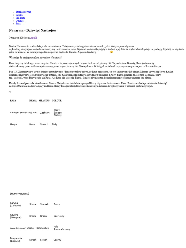 Navarasa - Dziewięć Nastrojów _ Online Bharatanatyam | PDF