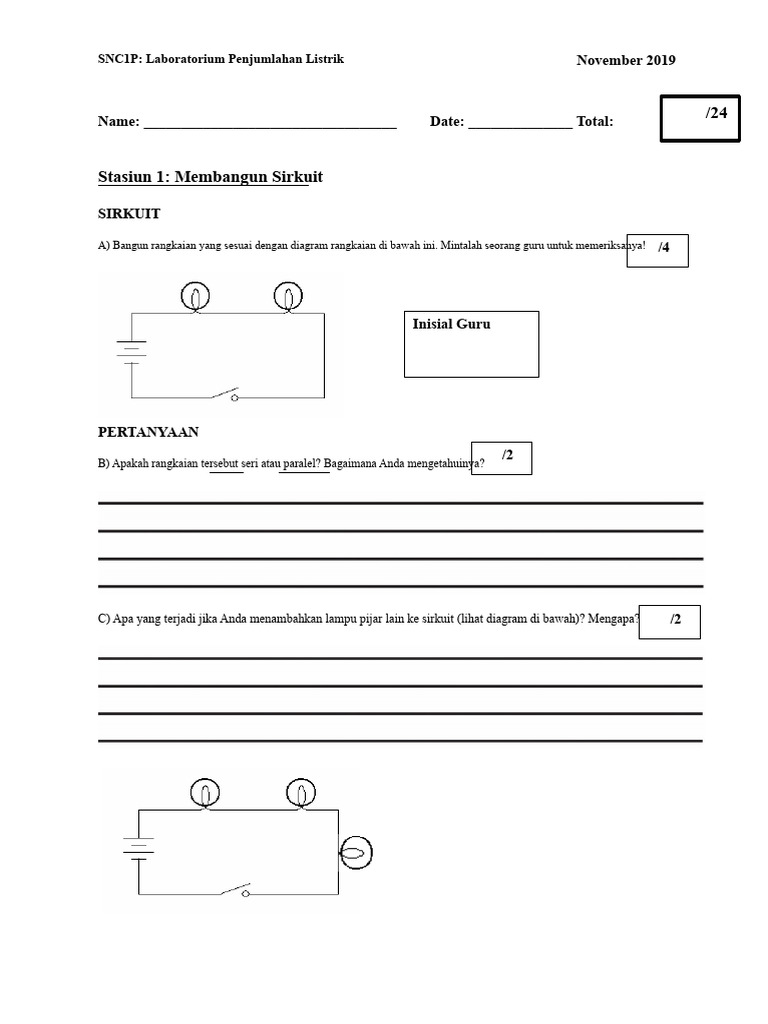 laboratorium penjumlahan listrik snc1p | PDF