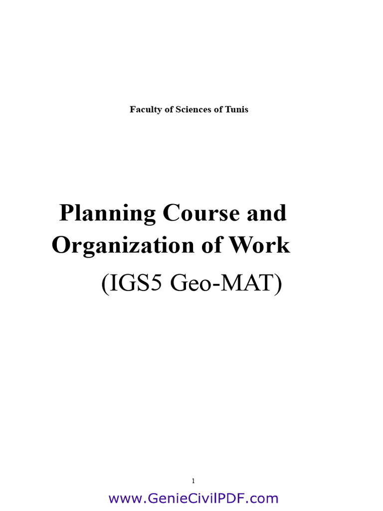 Course Planning and Organization of Work | PDF | Project Management