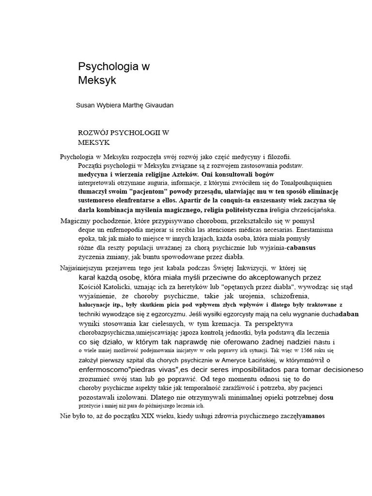 Psychologia W Meksyku - Susan Pick | PDF
