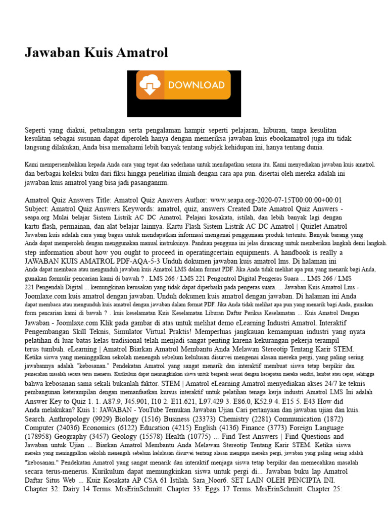 Jawaban Kuis Amatrol | PDF