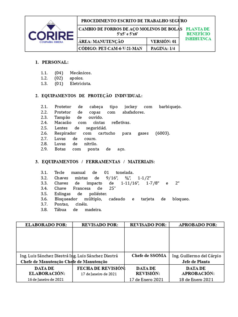PETS # 006 (Moinhos de Bolas 5x5 e 5x6) Ok | PDF | Materiais