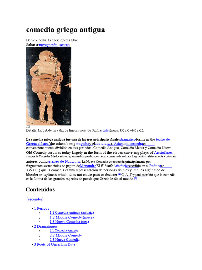 Comedia Griega Antigua | PDF | Comedia | Las artes escénicas