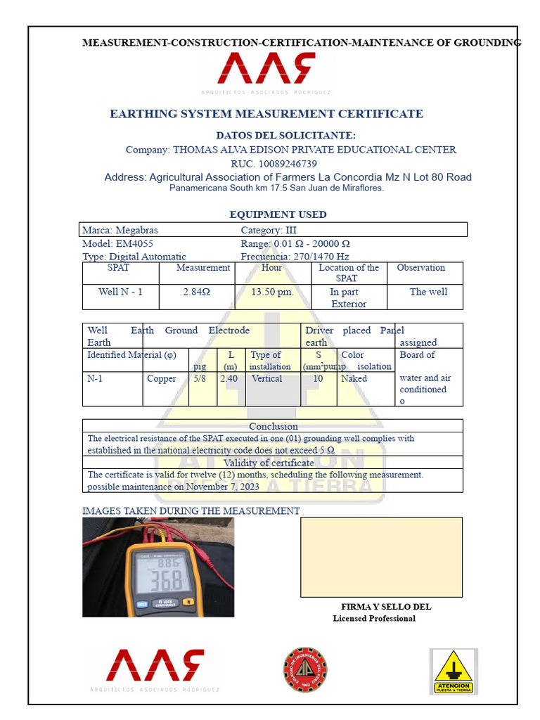 Ground Well Certificate | PDF