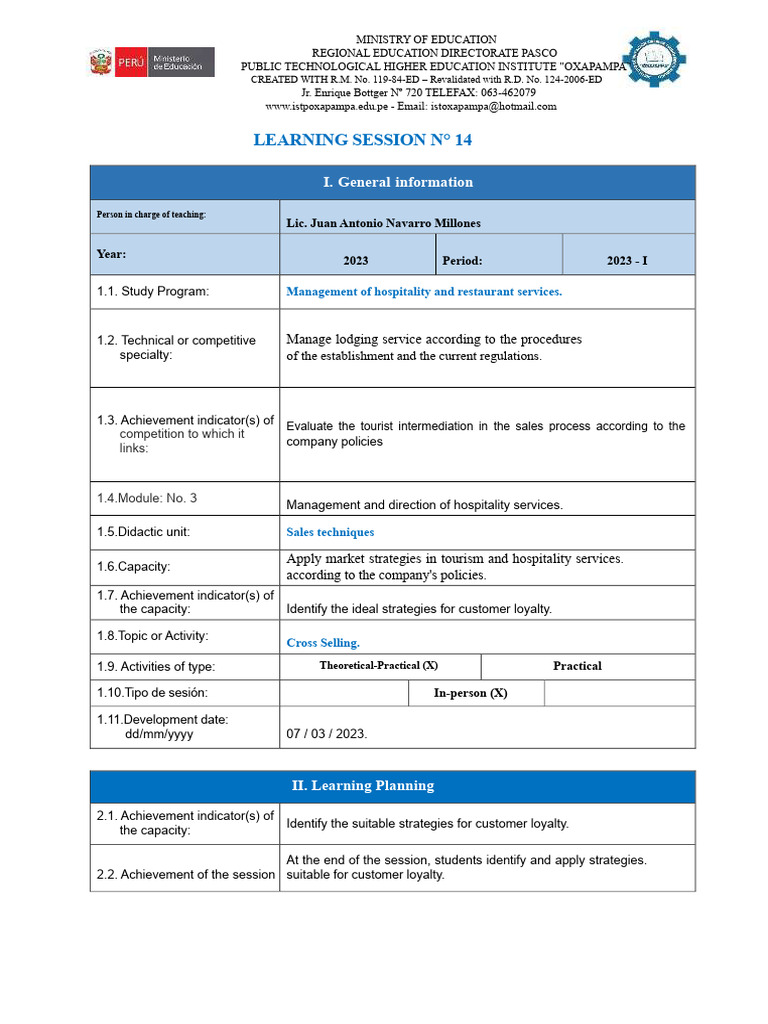 Learning session | PDF | Teachers | Cognition