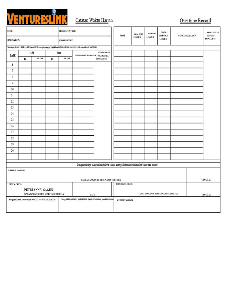 TAMSONS-SBMC-RESMI-DTR-OT-SLIP-6-20 | PDF